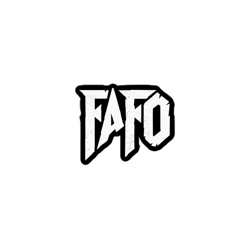 FAFO - sticker (white on black) – Full Metal Patriot